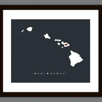 Personalized Hawaii Love Map Wall Art Printable on Luulla
