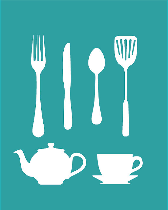 Discount Kitchen Art Print (any Color, Set Of Three) on Luulla